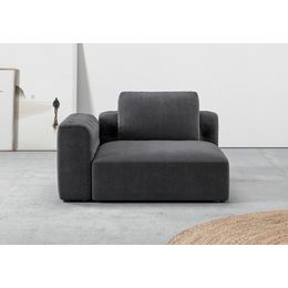 1,5-Sitzer RAUM.ID, B:134cm H:62cm T:109cm, grau, 100% Polyester, Sofas, "Cushid", Modul-Eckteil, auch einzeln stellbar, Breite 134 cm