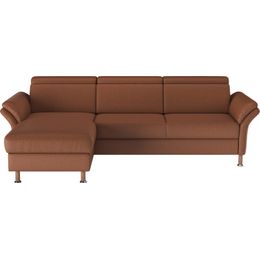 Ecksofa Home Affaire, B:260cm H:85cm T:172cm, braun, 100% Polyester, Wohnzimmer, Sofas, "Calypso L-Form", mit motorischen Funktionen im Sofa und