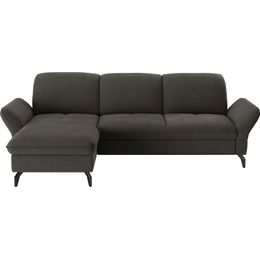 Sit & More Ecksofa SIT & MORE, B:267cm H:88cm T:200cm, grau, 100% Polyester, Wohnzimmer, Sofas, "Leandro L-Form", Wahlweise mit Bett-, Kopfteil - und