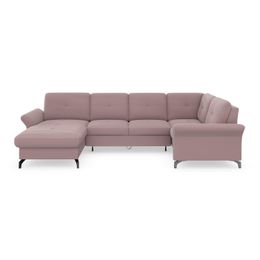 Wohnlandschaft Places of Style, B:326cm H:91cm T:188cm, lila, 90% Polyester 10% Polyamid, Sofas, "Calando U-Form", wahlweise mit Bettfunktion,