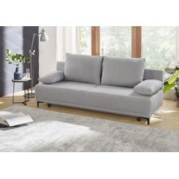 Jockenhöfer Schlafsofa, B:196cm T:83cm, grau, JOCKENHÖFER GRUPPE, Korpus: 100% Polyester;Kissen: 100% Polyester, Kinderzimmer, Sofas, "Luigi", praktischer