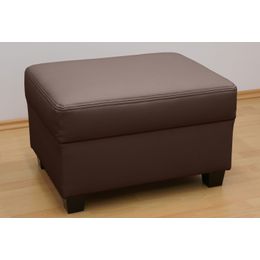 Hocker DOMO collection, B:70cm H:42cm T:55cm, braun, Kunstleder SOFTLUX;Microfaser-PRIMABELLE (100% Polyester);NaturLEDER in Sitz und Rücken. Korpus