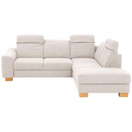 Ecksofa Home Affaire, B:263cm H:86cm T:219cm, beige, Struktur fein (100% Polyester), Wohnzimmer, Sofas, "Dundee L-Form", wahlweise mit