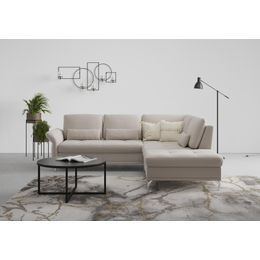 Ecksofa Inosign, B:259cm H:89cm T:224cm, grau, 100%Polyester, Wohnzimmer, Sofas, "Palm Beach L-Form", Federkern, mit Sitztiefenverstellung, wahlweise