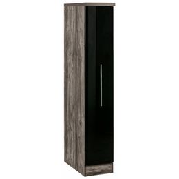 Apothekerschrank KOCHSTATION, B:30cm H:165cm T:60cm, schwarz, Küche, Schränke, "KS-Samos", mit 3 Ablagen