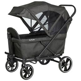 Pinolino Kinder Bollerwagen "Cruiser", schwarz, Metall, Stoff, Bollerwagen, BxTxH: 118x64x116 cm