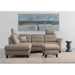 Sit & More Ecksofa SIT & MORE, B:253cm H:87cm T:212cm, braun, 100% Polyester, Wohnzimmer, Sofas, "Mellum L-Form", Federkern, wahlweise mit Bettfunktion,