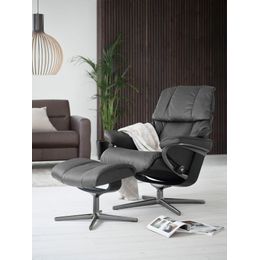 Relaxsessel stressless, B:83cm H:100cm T:76cm, grau, Leder BATICK: BATICK ist ein leicht korrigiertes, durchgefärbtes und genarbtes Möbelleder, bei