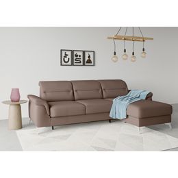 Sit & More Ecksofa SIT & MORE, B:258cm H:85cm T:170cm, braun, 98% Polyester, 2% Polyamid, Wohnzimmer, Sofas, "Sinatra L-Form", mit Recamiere, optinal mit