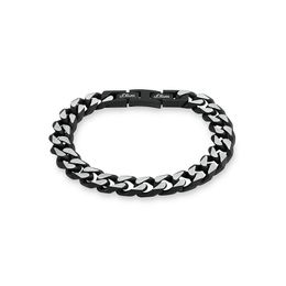 s.Oliver Herren Armband "9954490", 21,5cm, Edelstahl, schwarz, Edelstahl, Armb&auml;nder