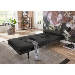 Chaiselongue, B:85cm H:37cm T:200cm, schwarz, ATLANTIC HOME COLLECTION, Sofas, "Bergen", Tagesliege im Japanischen Stil, inklusive arretierbarer