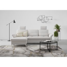 Ecksofa Inosign, B:269cm H:89cm T:175cm, silber, 98%Polyester, 2%Polyamid, Wohnzimmer, Sofas, "Palm Beach L-Form", Federkern, mit