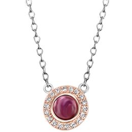 Firetti Damen Kette mit Anhänger "Schmuck Geschenk Silber 925 Halsschmuck Halskette Ankerkette", Silber 925 (Sterlingsilber), L: 45, rosa, Silber 925