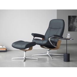 Relaxsessel stressless, B:78cm H:97cm T:70cm, blau, Leder BATICK: BATICK ist ein leicht korrigiertes, durchgefärbtes und genarbtes Möbelleder, bei