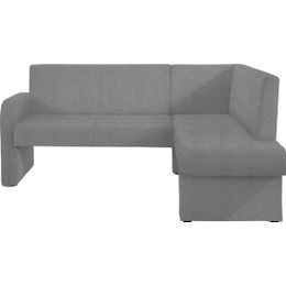 Eckbank Home Affaire, B:190cm H:89cm T:140cm, grau, Holzwerkstoff, Massivholz, Polyester, Esszimmer, Sitzb&auml;nke, "Umag", Sitz und R&uuml;cken gepolstert,
