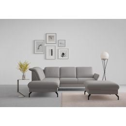 Sit & More Ecksofa SIT & MORE, B:250cm H:84cm T:207cm, grau, Wohnzimmer, Sofas, "Fashion L-Form", wahlweise mit Kopfteilverstellung und Vorziehsitz, motorisch