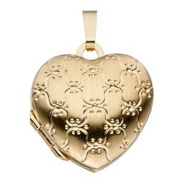 Jobo Damen Medallionanh&auml;nger "Anh&auml;nger Medaillon Herz", Gelbgold 333, gold, Gelbgold 333, Schmuckanh&auml;nger, 333 Gold