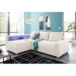 Ecksofa Collection AB, B:223cm H:84cm T:91cm, grau, Zierkissen: 100%Polyester;Struktur (100% Polyester);Microfaser PRIMABELLE (100%