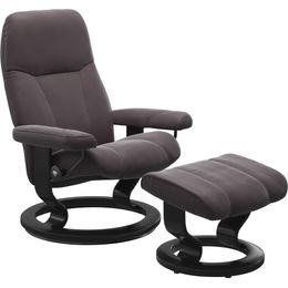 Relaxsessel stressless, B:85cm H:100cm T:77cm, rot, Sessel, "Consul", mit Classic Base, Gr&ouml;&szlig;e L, Gestell Schwarz