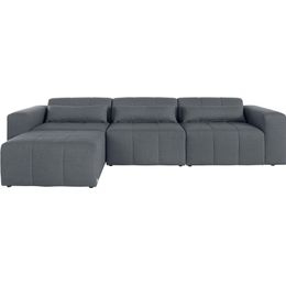 Ecksofa, B:322cm H:74cm T:155cm, grau, LeGer Home by Lena Gercke, 100% Polyester, Wohnzimmer, Sofas, "Maileen L-Form", Modulsofa, bestehend aus 4