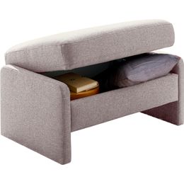 Stauraumhocker Home Affaire, B:70cm H:60cm T:60cm, grau, 100% Polyester, Hocker, "Mailand", passend zur Serie