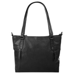 SPIKES & SPARROW Damen Shopper, SPIKES & SPARROW, schwarz, Leder, vintage, Taschen, echt Leder