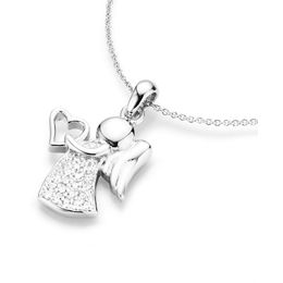 Firetti Damen Kette mit Anhänger "Schmuck Geschenk Silber 925 Halsschmuck Halskette Ankerkette Herz", Silber 925 (Sterlingsilber), L: 45, silber,