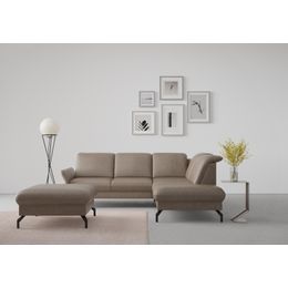 Sit & More Ecksofa SIT & MORE, B:250cm H:84cm T:207cm, grau, Wohnzimmer, Sofas, "Fashion L-Form", wahlweise mit Kopfteilverstellung und Vorziehsitz, motorisch