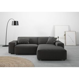 Ecksofa Andas, B:234cm H:71cm T:191cm, grau, 100% Polyester, Wohnzimmer, Sofas, "Glimminge L-Form auch in Breitcord, Feincord + Easy care-Bezug",