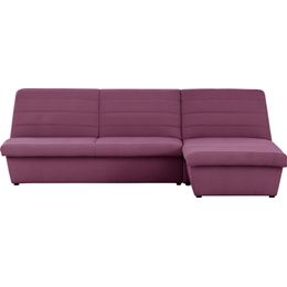 Ecksofa, B:274cm H:92cm T:168cm, rosa, LOOKS by Wolfgang Joop, 100% Polyester, Wohnzimmer, Sofas, "LOOKS VIII L-Form", Quersteppung, ohne Armlehnen,