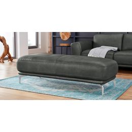 Hocker W.Schillig, B:141cm H:42cm T:61cm, grau, Wohnzimmer, Hocker, "montanaa", mit Metallf&uuml;&szlig;en in Chrom gl&auml;nzend, Breite 141 cm