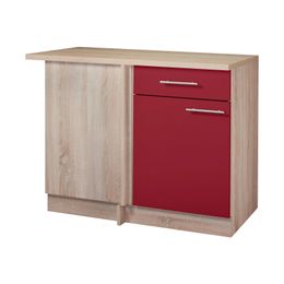 Wiho-K&uuml;chen Eckunterschrank WIHO K&Uuml;CHEN, B:110cm H:85cm T:60cm, rot, K&uuml;che, Schr&auml;nke, "Montana", 110 cm breit