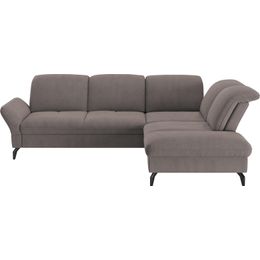 Sit & More Ecksofa SIT & MORE, B:288cm H:88cm T:242cm, grau, 90% Polyester, 10% Polyamid, Wohnzimmer, Sofas, "Leandro L-Form", Wahlweise mit Bett-, Kopfteil -