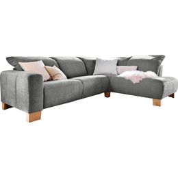 Ecksofa Home Affaire, B:281cm H:85cm T:220cm, grau, Korpus/Basismaterial: 85% Polyester, 15% Viskose. Sitzfläche: 85% Polyester, 15% Viskose,