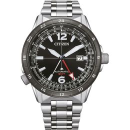 Citizen Herren Automatikuhr "Promaster Mechanical GMT", silber, Armbanduhren, Armbanduhr, Herrenuhr, Edelstahlarmband, bis 20 bar wasserdicht
