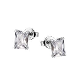 Firetti Damen Paar Ohrstecker "Schmuck Geschenk Silber 925 Ohrschmuck Quadrat Rechteck", Silber 925 (Sterlingsilber), silber, Silber 925