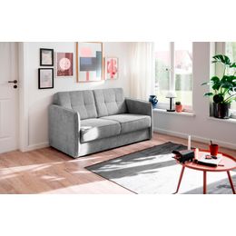 Schlafsofa Inosign, B:147cm H:89cm T:87cm, silber, 100% Polyester, Wohnzimmer, Sofas, "Milano", zwei einzeln ausziehbare Liegefunktionen