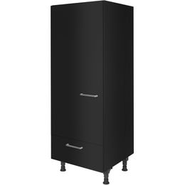 K&uuml;hlumbauschrank Nobilia, B:60cm H:167,8cm T:58,3cm, schwarz, Schr&auml;nke, ""Touch", Ausrichtung w&auml;hlbar, mit Schubkasten", vormontiert, Breite/H&ouml;he: