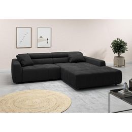 Ecksofa 3C CANDY, B:258cm H:68cm T:217cm, schwarz, 96% Polyester, 4% Polyacryl, Sofas, "Denver auch mit Cord- und Easy care-Bezug,