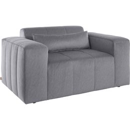 Loveseat, B:142cm H:74cm T:90cm, silber, LeGer Home by Lena Gercke, 100% Polyester, Sessel, "Maileen Sessel", passend zur Modulserie "Maileen" -