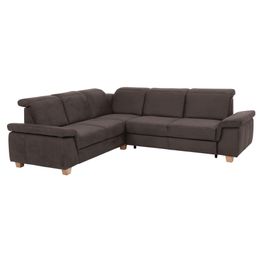 Ecksofa Home Affaire, B:256cm H:83cm T:236cm, braun, Luxus-Microfaser Florence (100% Polyester);Luxus-Microfaser weich (90% Polyester, 10%