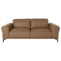 2,5-Sitzer W.Schillig, B:212cm H:78cm T:94cm, braun, Sofas, "montanaa", mit Metallfüßen in Schwarz pulverbeschichtet, Breite 212 cm