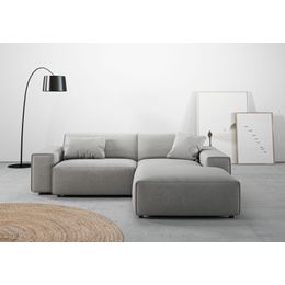 Ecksofa Andas, B:234cm H:71cm T:191cm, grau, 100% Polyester, Wohnzimmer, Sofas, "Glimminge L-Form auch in Breitcord, Feincord + Easy care-Bezug",