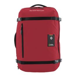 Damen Cityrucksack "OCEAN", National Geographic, rot, Kunstfaser, Rucksäcke, aus recycelten PET-Flaschen
