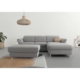 Sit & More Ecksofa SIT & MORE, B:250cm H:78cm T:185cm, grau, Webstoff (100% Polyester);Struktur weich (90% Polyester, 10% Polyamid);Luxus-Microfaser Euphoria