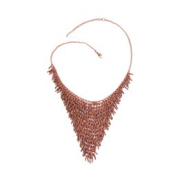Damen Kette mit Anhänger "Elke", rosa, Collezione Alessandro, Metall, Halsketten, in dreiecksform mit kleinen Perlen