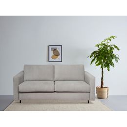 Schlafsofa Home Affaire, B:188cm H:90cm T:98cm, grau, 100% Polyester, Wohnzimmer, Sofas, "Virming", Dauerschlaf-Funktion mit Unterfederung und