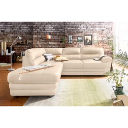 Ecksofa COTTA, B:250cm H:88cm T:234cm, beige, Luxus-Kunstleder, frei im Raum stellbar;Luxus-Microfaser (100% Polyester), frei im Raum