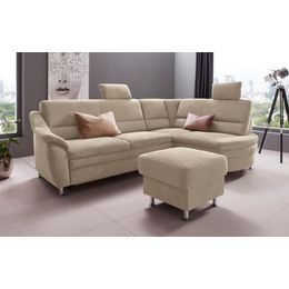 Ecksofa Places of Style, B:250cm H:90cm T:175cm, beige, Struktur imprägniert (100% Polyester);Luxus-Microfaser ALTARA NUBUCK (100%