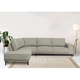Ecksofa OTTO HOME, B:287cm H:85cm T:239cm, grau, 100% Polyester, Wohnzimmer, Sofas, "Casina", mit abgerundeter Ottomane, in einem weichen